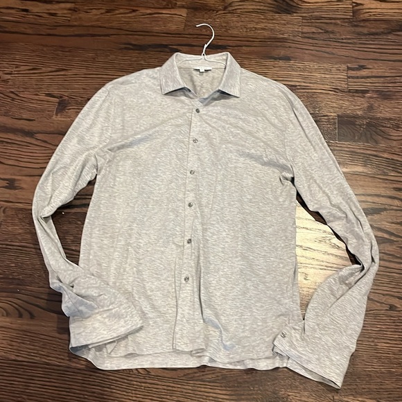 Reiss | Shirts | Reiss Mens Hendon Heathered Buttonup Shirt Grey Sz ...